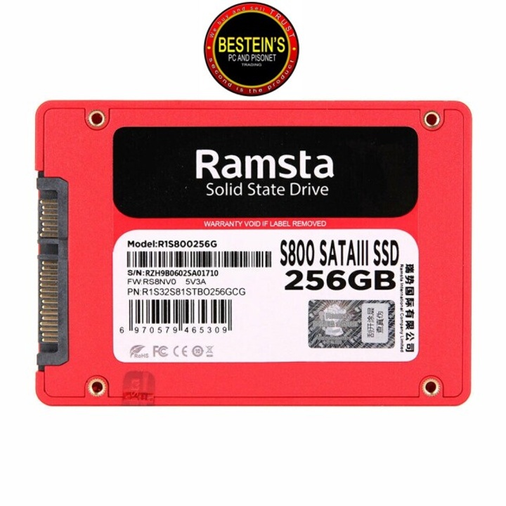 SOLID STATE DRIVE (SSD 256GB) RAMSTA S800 2.5" R1S800256G SATA3 6Gb/s ...