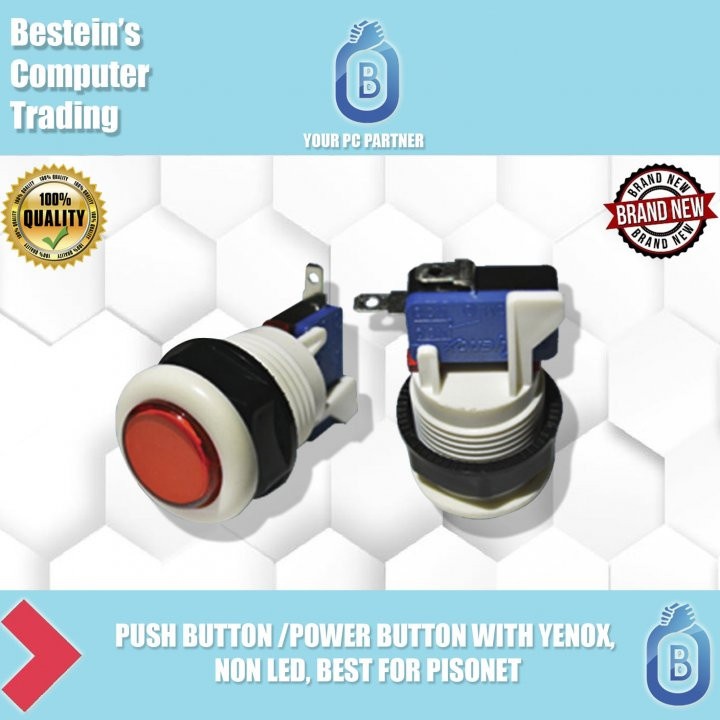 PUSH BUTTON /POWER BUTTON WITH YENOX, NON LED, BEST FOR PC/ PISONET at ...