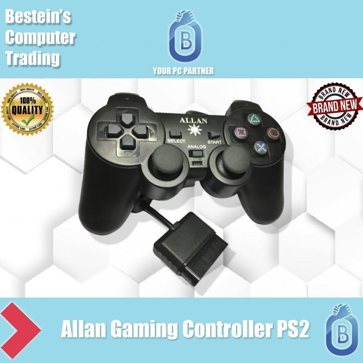 Allan Gaming Wired Controller PS2, 1.8 meter long, Black at 200.00 from ...