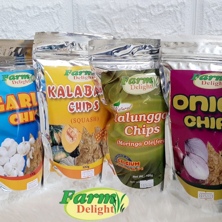 Farm Delight veggie chips & Nikimat's tahong chips (100g) at 120.00 ...