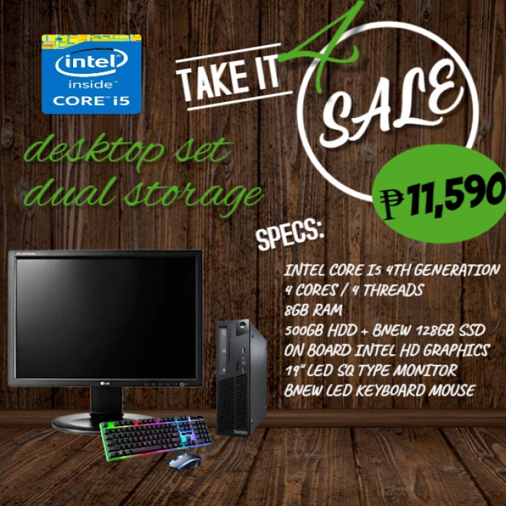 DESKTOP SET DUAL STORAGE: CORE I5 4TH GEN at 11590.00 from Quezon City ...