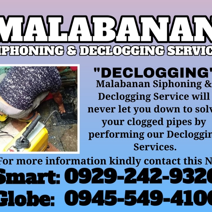 Malabanan Siphoning and Declogging Service at 3000.00 from City of ...