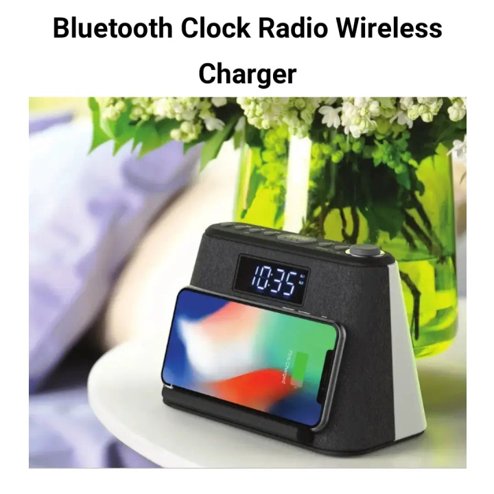 Digital Clock Radio with Wireless and USB charger Bluetooth Speaker all ...