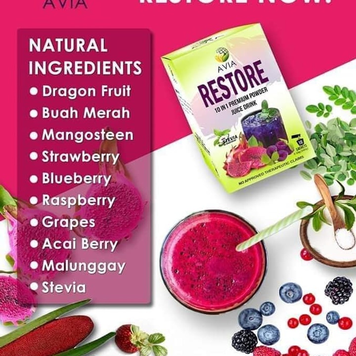 AVIA Restore 10in1 Premium Juice Drink at 450.00 from City of San Pablo ...