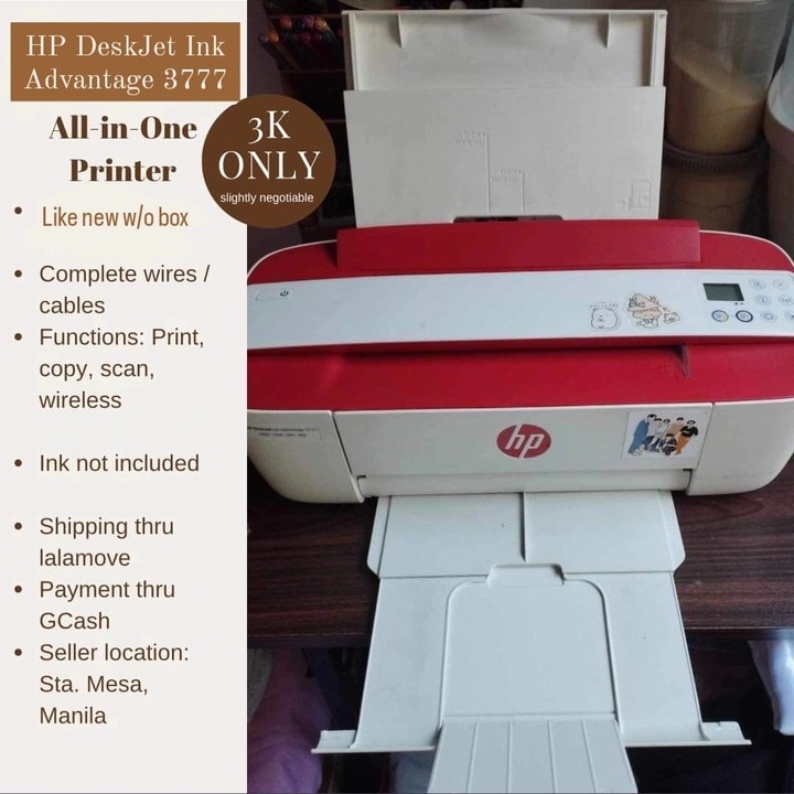 HP Deskjet Ink Advantage 3777 at 3000.00 from City of Manila ...