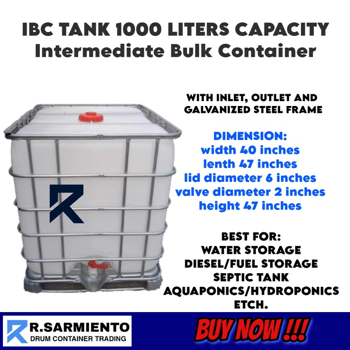 ♻️ IBC TANK 1000 LITERS CAPACITY (250 GALONS) (USED) at 7000.00 from ...