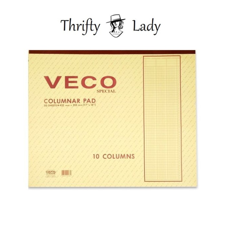 10, 12, & 14 Columns Columnar Pad/Accounting Worksheet (sold per PAD ...