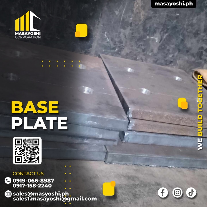 Base Plate 80cm x 53.5cm x 12mm , Anchor Bolt, Stiffener, Deformed Bar ...