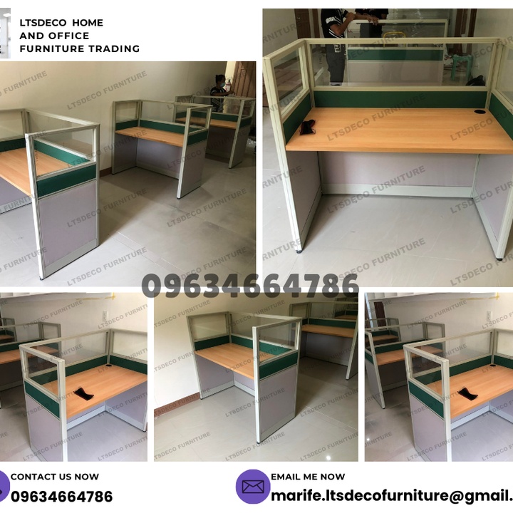 MODULAR TABLE WITH GLASS CUBICLES OFFICE PARTITION FURNITURE ...