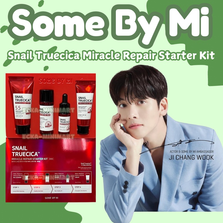 Some By Mi Snail Truecica Miracle Repair Starter Kit - Daily Routine - Toner, Serum, Cleanser ...